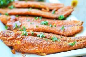 Only Two Ingredients Cajun Fish Fry on Skillet With Swai Fillet or Basa ...