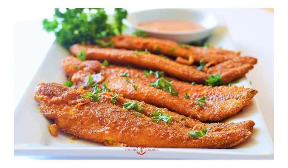 Only Two Ingredients Cajun Fish Fry on Skillet With Swai Fillet or Basa ...