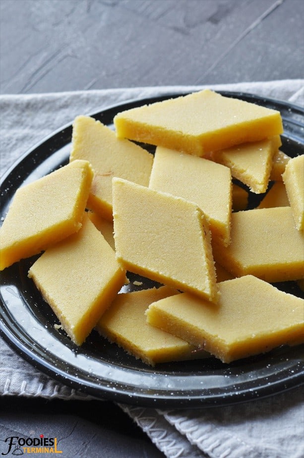 Badam Burfi with Almond Flour | Almond Burfi (Video) » Foodies Terminal