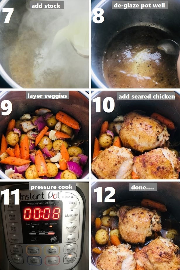 Instant Pot Chicken Thighs and Vegetables (bone in) » Foodies Terminal