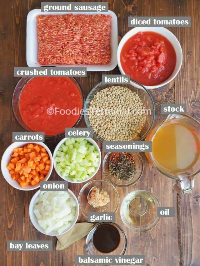 Lentil Sausage Soup » Foodies Terminal