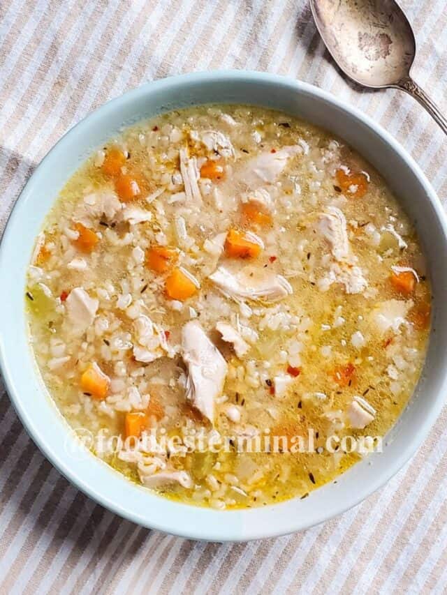 Chicken and Brown Rice Soup » Foodies Terminal